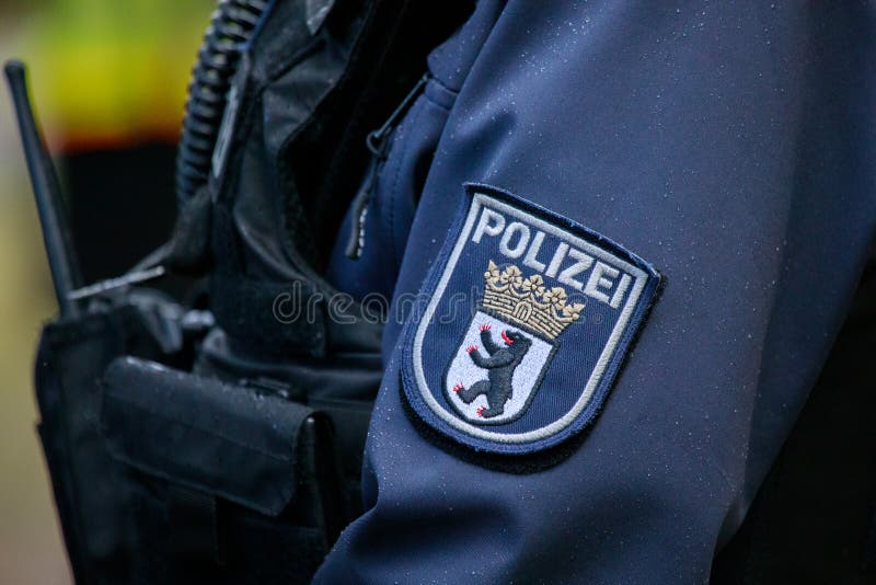 German Polizei Berlin Patch on a Jacket from a Police Officer Stock ...