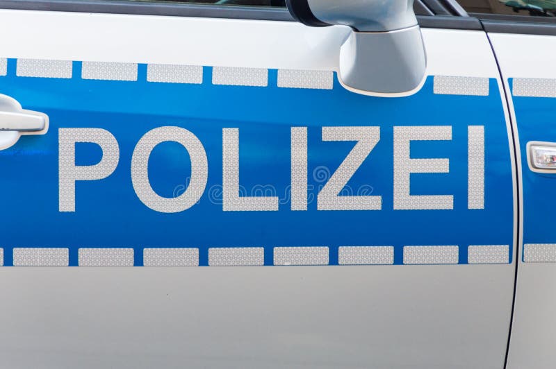 German Polizei Car Label Badge on the Patrol Car Editorial Stock Photo ...