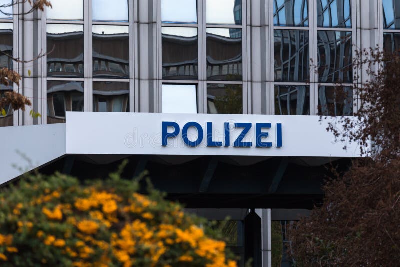 German Polizei Car Label Badge Police Blue Silver Reflective Saf Stock ...