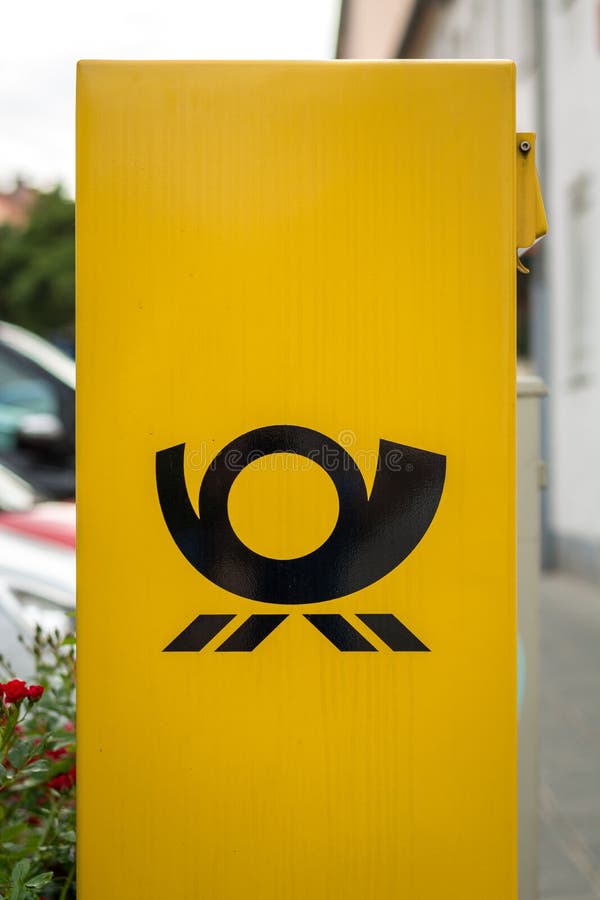 German Post Box Close Up from the Side Stock Photo - Image of europe ...