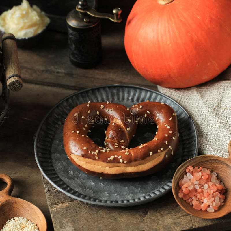 German Pretzel Called Brezel, Very Popular Bread in Southern Germany ...