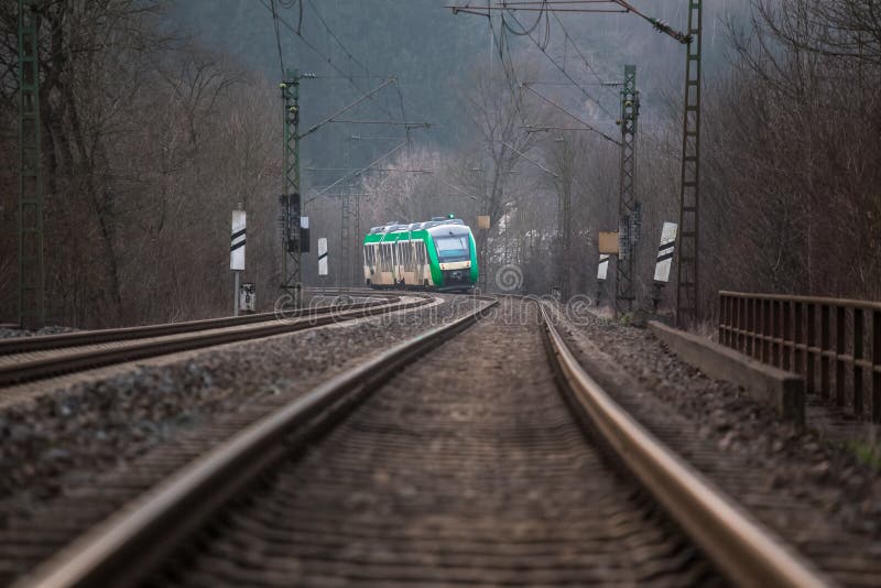 German Railway Passenger Train Stock Image - Image of passenger, road ...