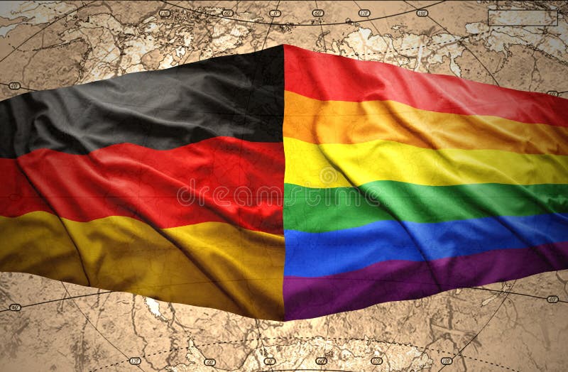German and Rainbow flags stock illustration. Illustration of parade ...