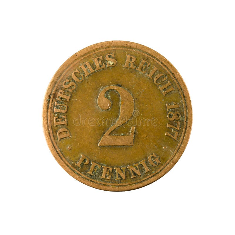 1 German Reichspfennig Coin 1907 Obverse Isolated on White Background ...