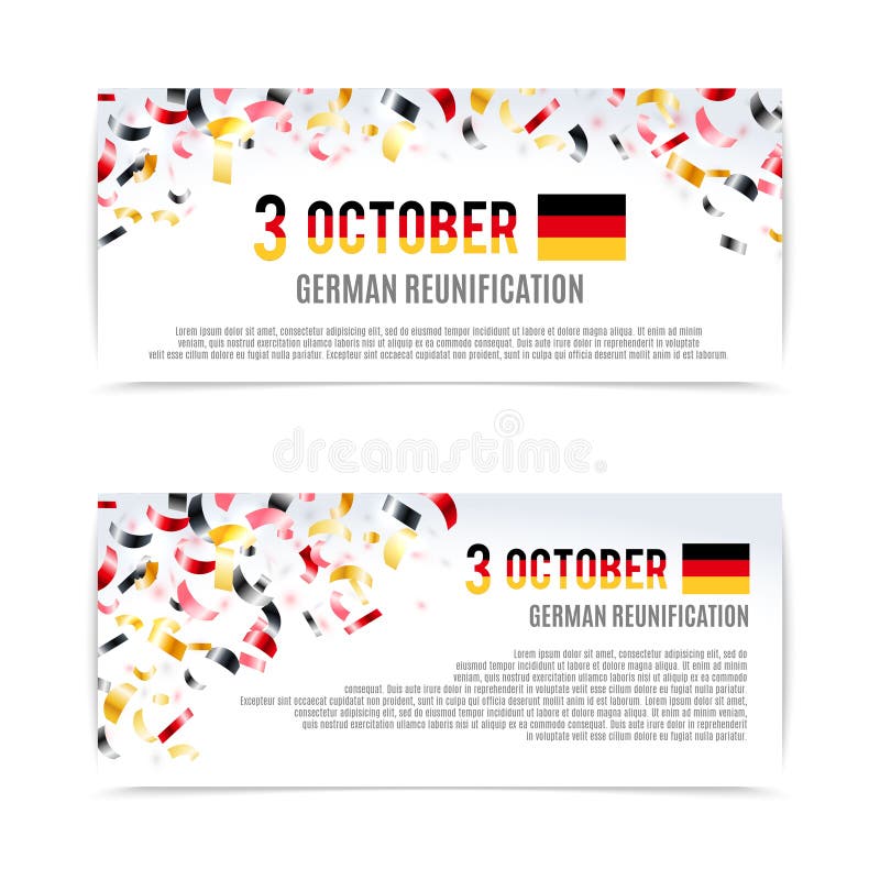 German Reunification Day Banners. Vector Illustration, Eps10. Stock ...
