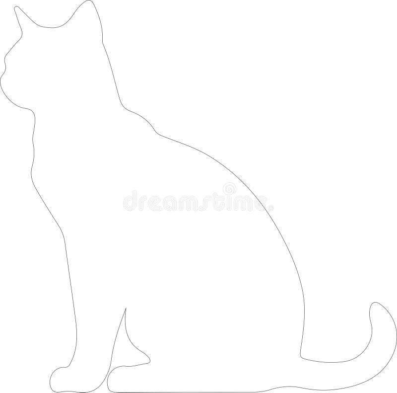 German Rex Cat Outline Silhouette Generative Ai Stock Vector ...