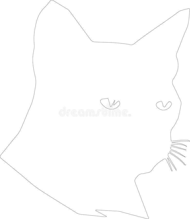 German Rex Cat Outline Outline Silhouette Generative Ai Stock Vector ...