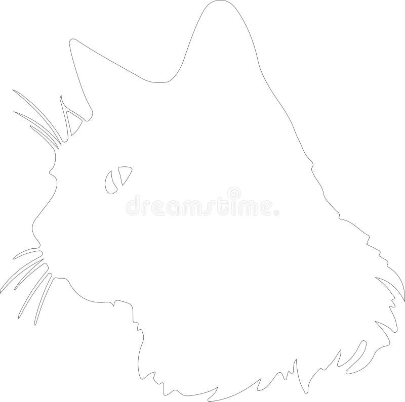 German Rex Cat Outline Outline Silhouette Generative Ai Stock Vector ...