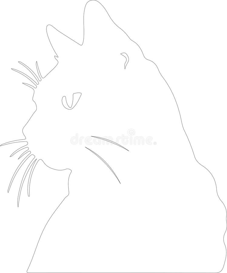 German Rex Cat Outline Outline Silhouette Generative Ai Stock Vector ...