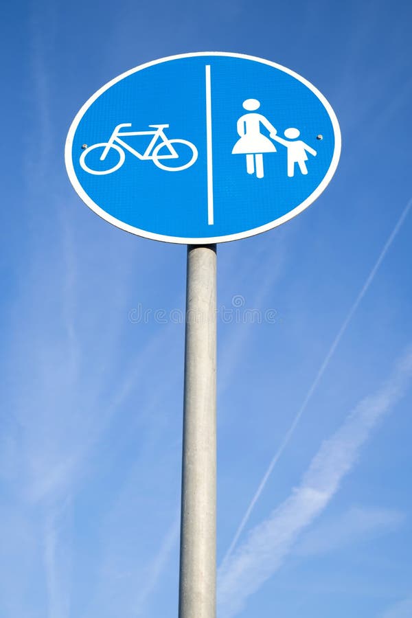 Shared Cycle And Pedestrian Path Sign Stock Image - Image of footpath ...