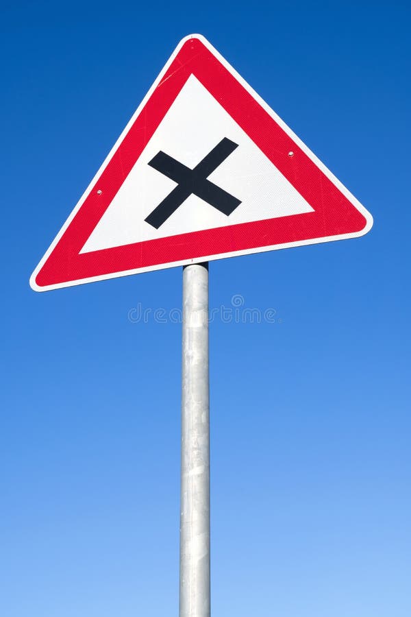 Uncontrolled Intersection Ahead Stock Image - Image of rules, warning ...