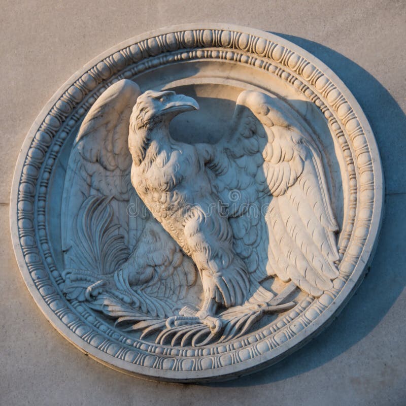 German Round Stone Eagle Emblem Stock Photo - Image of black, ornament ...