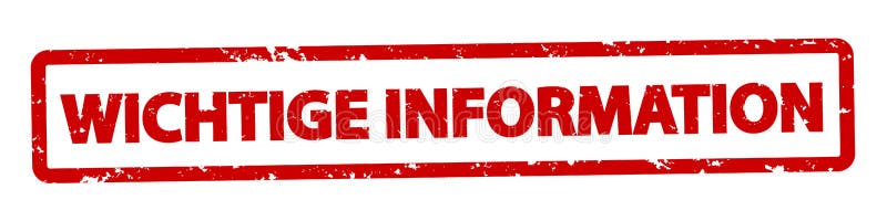 German Rubber Stamp Important Information - Red Vector Illustration ...