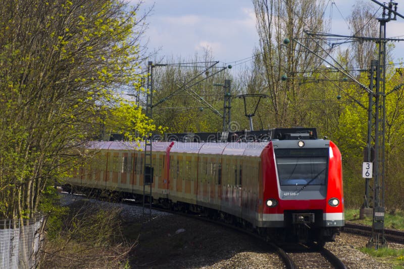German S-bahn Train Arriving To the Train Stop, Munich Stock Image ...