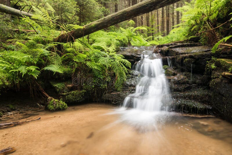 German Saxony water fall stock image. Image of mother - 84934475