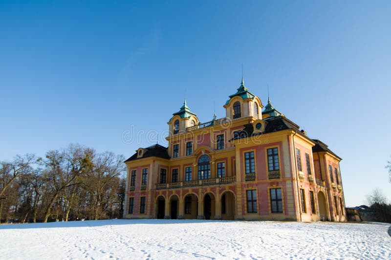 German Schloss (castle) in Ludwigsburg Stock Image - Image of blue ...