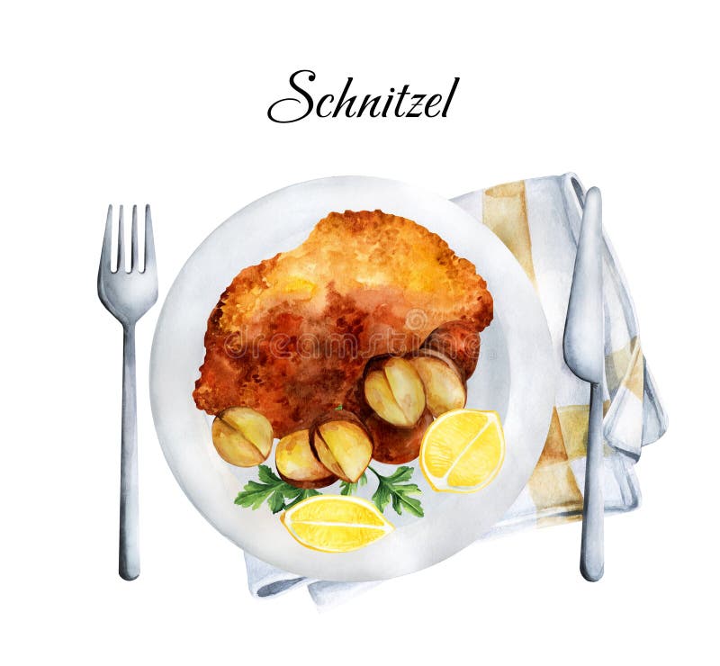 German Schnitzel, a Breaded Fried Slice of Meat. Generative AI Stock ...