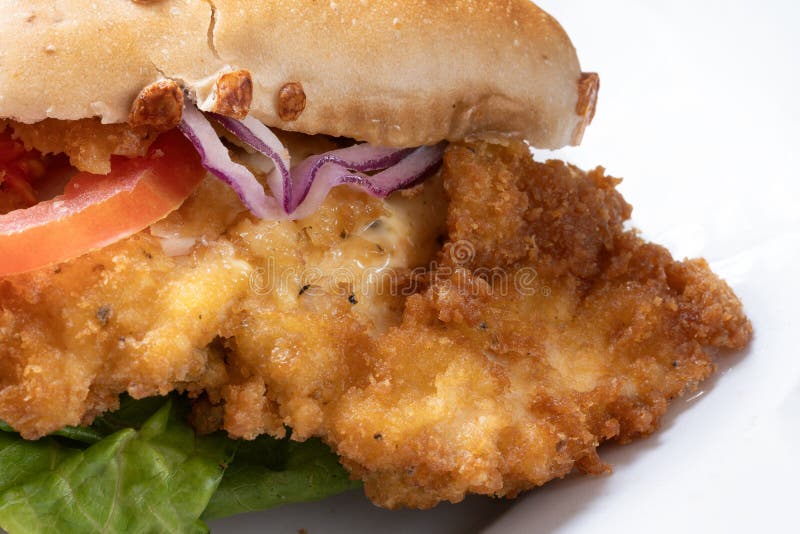 German schnitzel sandwich stock photo. Image of europe - 388993946