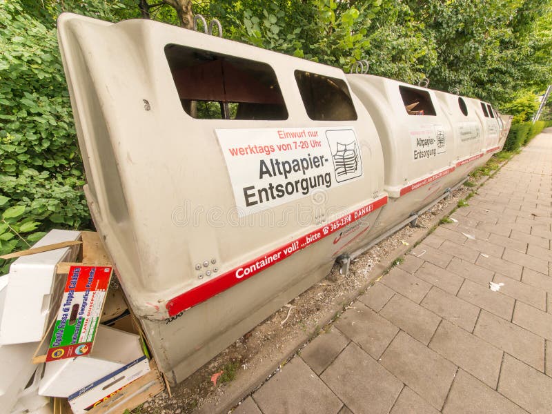 German Scrap Paper Containers Editorial Photography - Image of trash ...