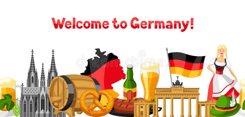 German Seamless Pattern. Germany National Traditional Symbols. Stock ...