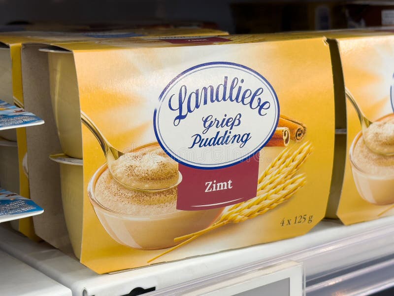 Austrian Semolina Pudding with Cinnamon in Packaging on Store Shelf ...