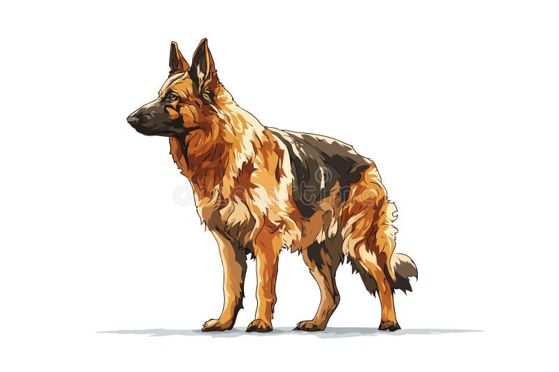 German Sheperd Friendship Purebred Isolated Stock Vector - Illustration ...