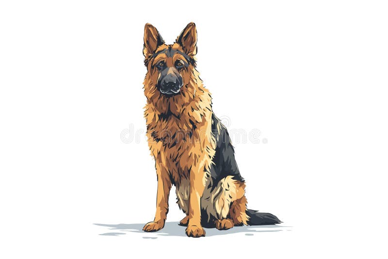 German Sheperd Pedigree Puppy Isolated Stock Vector - Illustration of ...