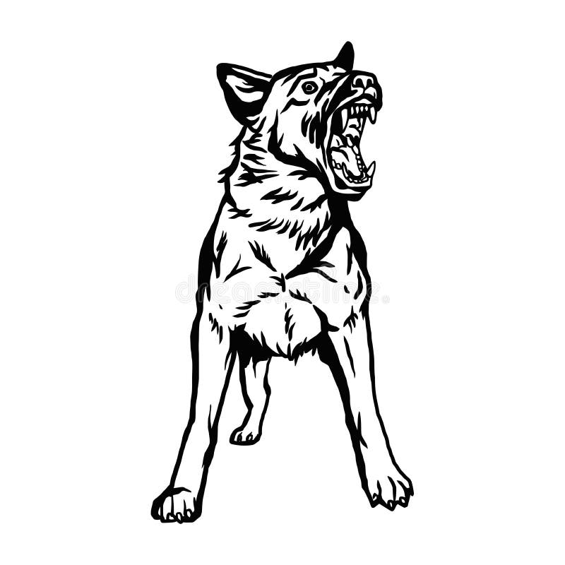 Fierce Dog Clipart Outline