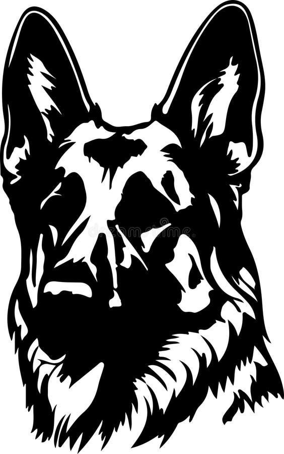 German Shepherd Outline Outline Silhouette Generative Ai Stock Vector ...