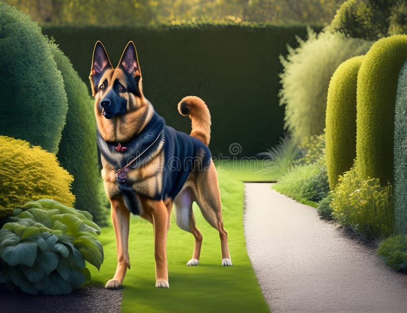 German Shepherd Dog, Generative AI Illustration Stock Image - Image of ...