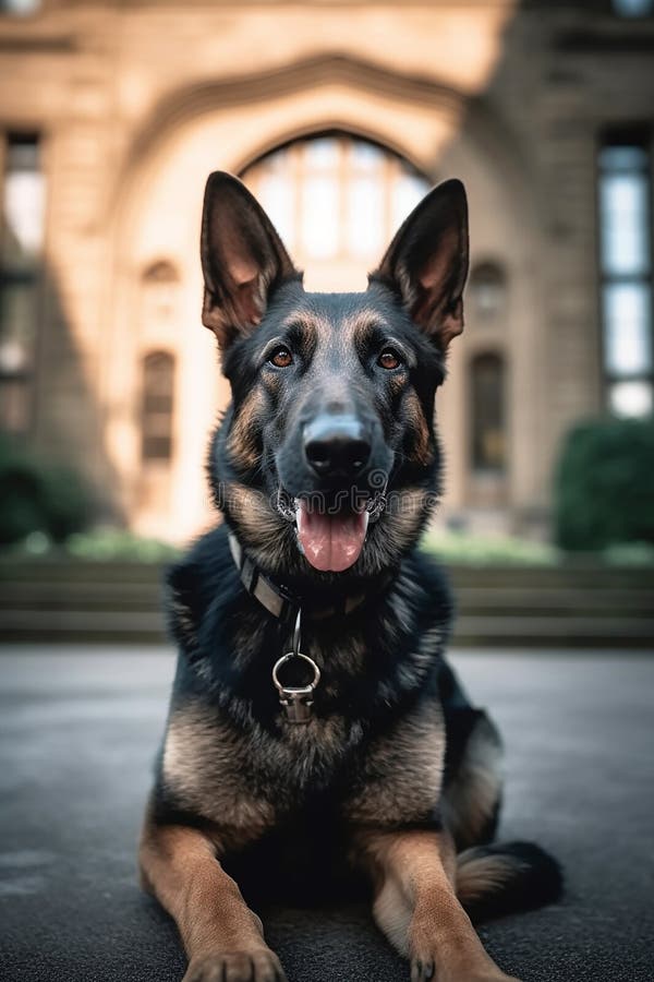 German Shepherd Dog Photo, Outside Photo Stock Illustration ...