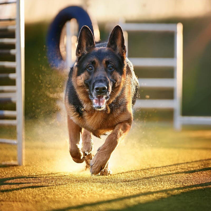 German Shepherd Dog Running, AI Generated Stock Illustration ...
