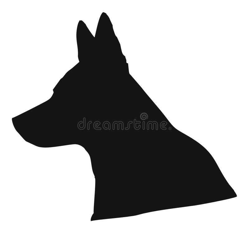 German Shepherd Dog Wolf Silhoutte Outline Vector Stock Vector ...