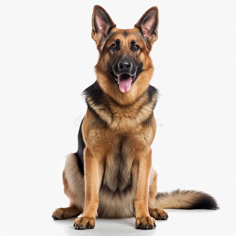 German Shepherd Full Body Facing Forward Clear White Background ...