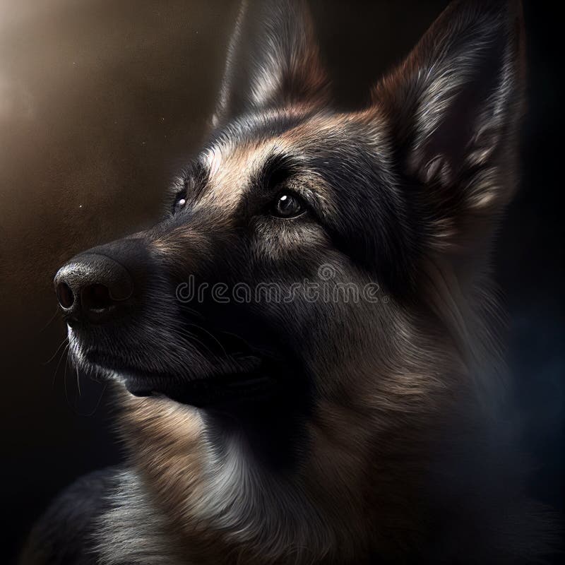 German Shepherd. Portrait of a German Shepherd Dog. Ai Generated. Dog ...