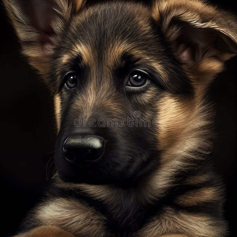 German Shepherd Puppy. Portrait of a German Shepherd Dog. Ai Generated ...