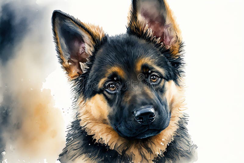 German Shepherd Puppy. Portrait of a German Shepherd Dog. Generative Ai ...