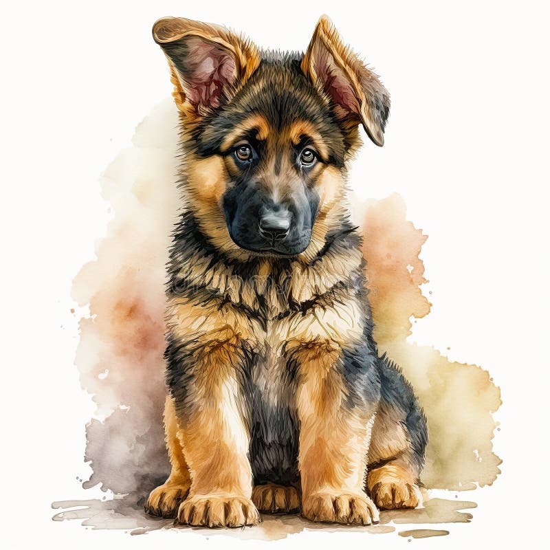German Shepherd Puppy. Portrait of a German Shepherd Dog. Generative Ai ...
