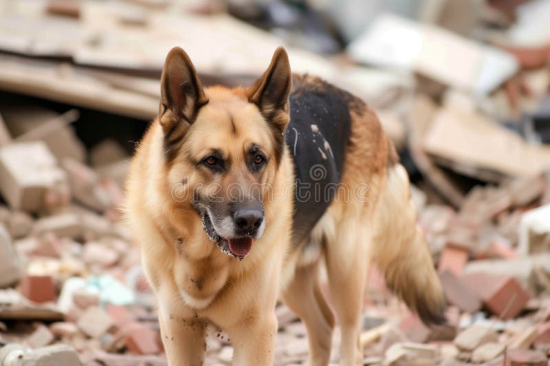 Search Rescue Dog Earthquake Rubble Generative Ai Stock Photos - Free ...