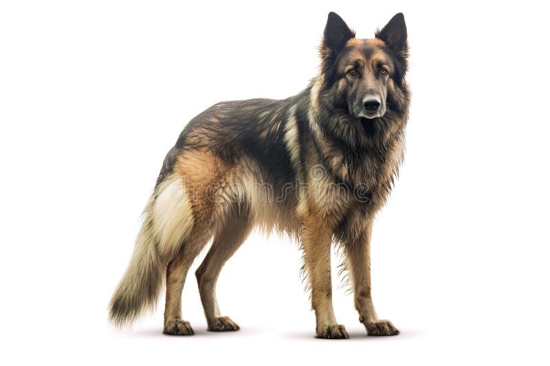 German Shepherd Standing, Isolated on White. Stock Photo - Image of ...