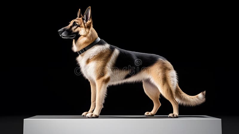 German Shepherd Standing Proudly on Pedestal, Showcasing Its Strength ...