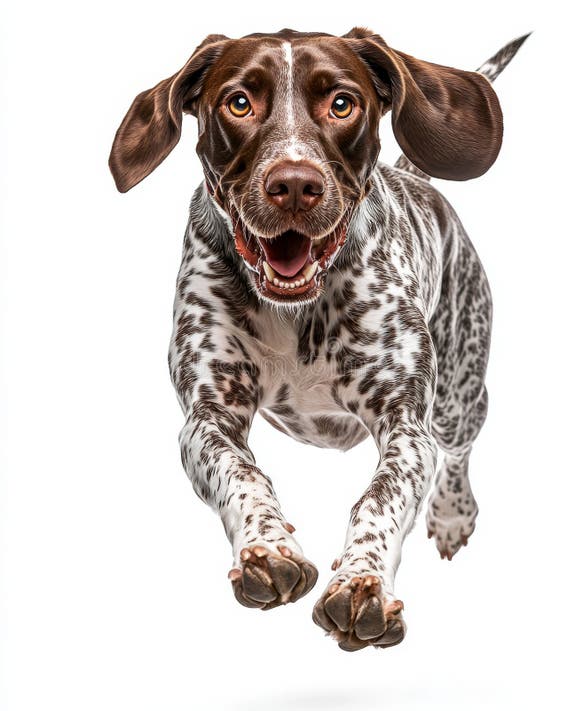 German Shorthaired Pointer Playing - Energetic Spotted Dog Having Fun ...