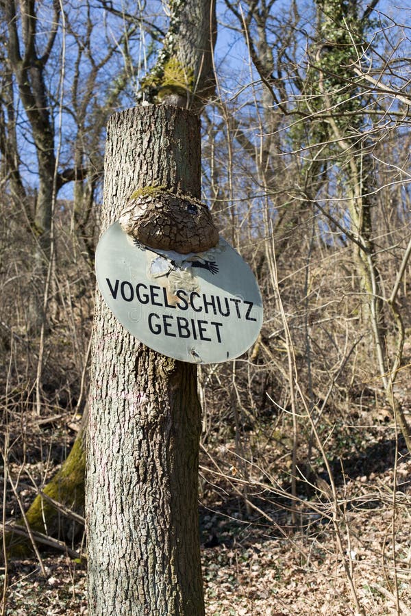 German Sign Bird Sanctuary (Vogelschutzgebiet) Stock Image - Image of ...
