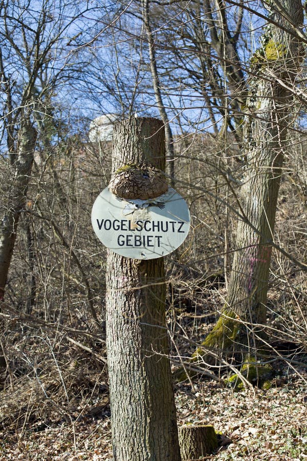 German Sign Bird Sanctuary (Vogelschutzgebiet) Stock Image - Image of ...