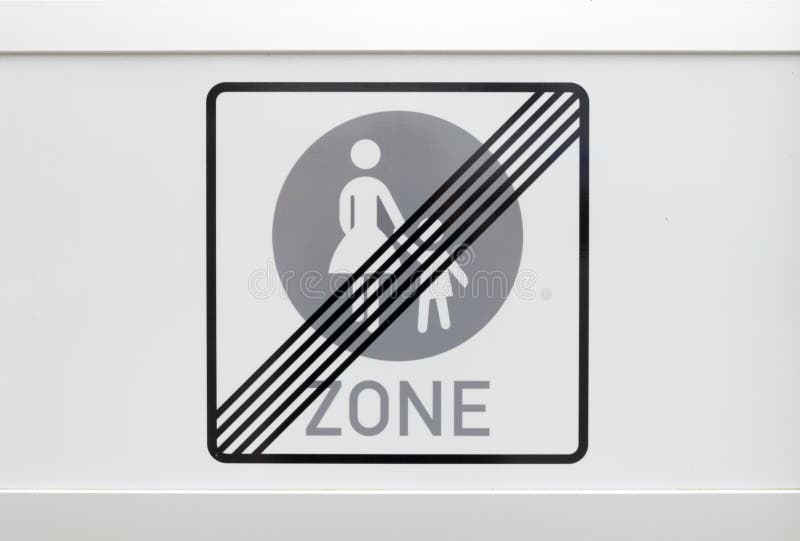 German Sign End Of Pedestrian Zone Stock Photo - Image of highway ...