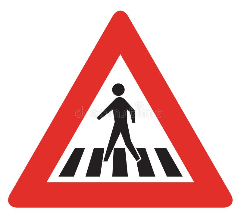German Sign Warning about a Pedestrian Crossing/Zebrastreifen Stock ...