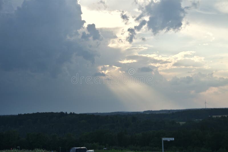 German sky stock photo. Image of clouds, sunrays, german - 98319512