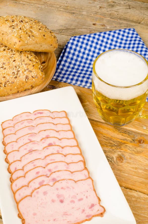 German snack stock photo. Image of leberkaese, stein - 41387866
