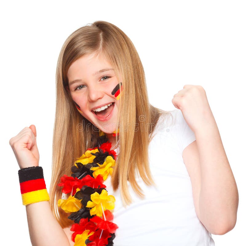 German soccer fan smiling stock image. Image of beauty - 38352057