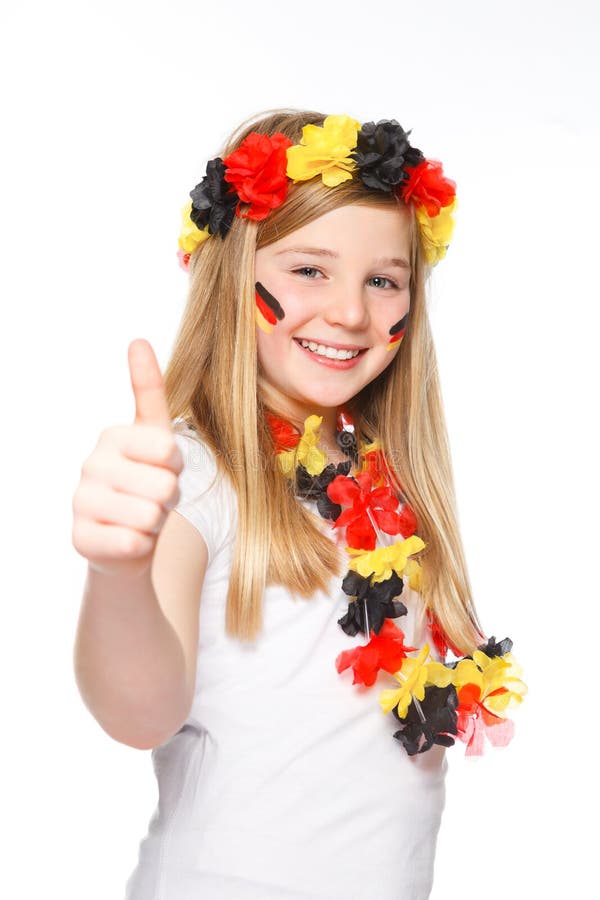 German Soccer Fan with Thumbs Up Stock Image - Image of excitement ...